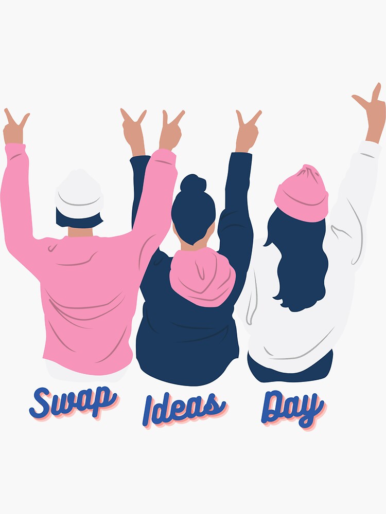 "Friends. Swap Ideas Day" Sticker for Sale by agiledesign | Redbubble