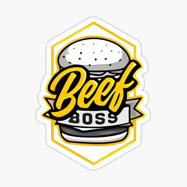 "Beef Boss BlackGold Burger - Poofesure" Sticker for Sale by joeetar ...