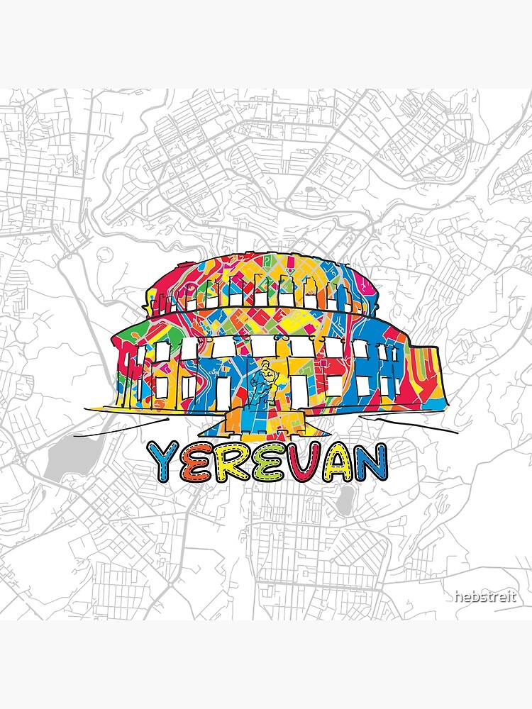 "Yerevan, Armenia Colorful Map Sign" Poster by hebstreit | Redbubble
