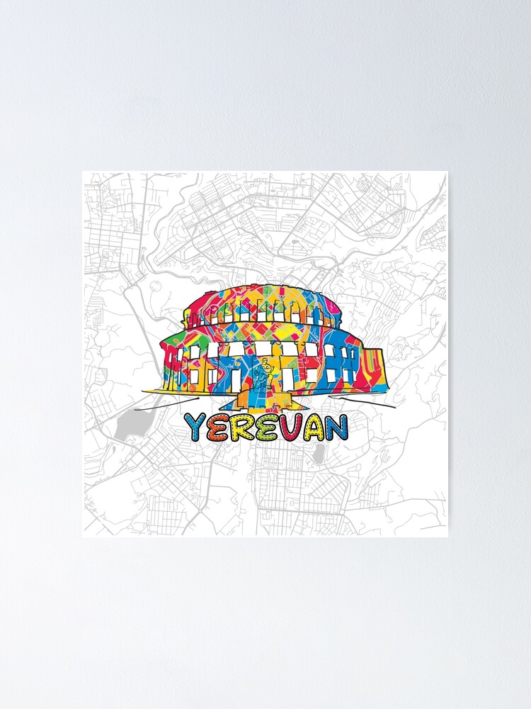 "Yerevan, Armenia Colorful Map Sign" Poster by hebstreit | Redbubble
