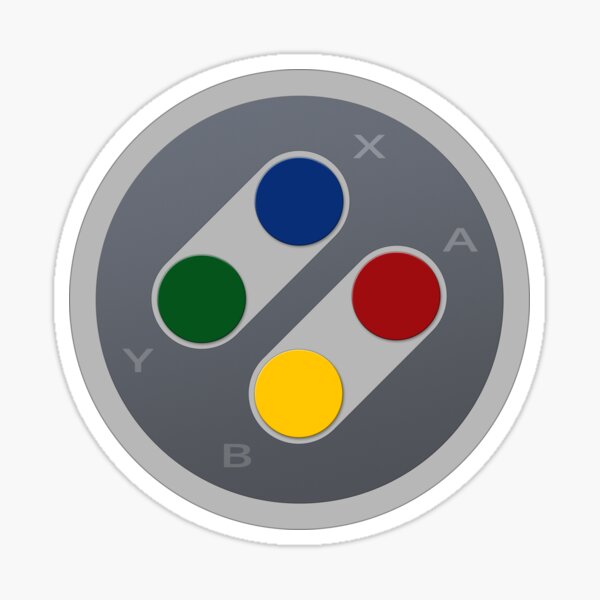 "Iconic SNES Controller Buttons 90s" Sticker by zapposh | Redbubble