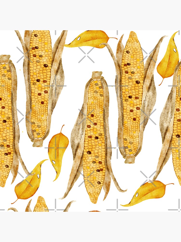 " Autumn/fall themed corn harvest seamless pattern" Sticker for Sale by ...