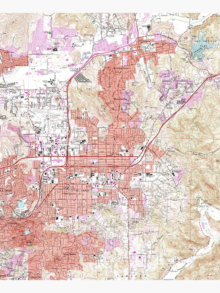 "Vintage Map of El Cajon California (1967)" Sticker for Sale by ...