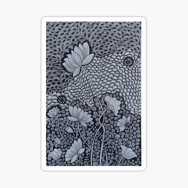 "Lotus zentangle" Sticker for Sale by Ashwini2 | Redbubble
