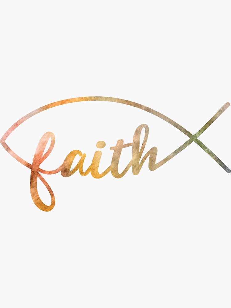 "Christian Fish - Faith - Colorful" Sticker for Sale by walk-by-faith ...