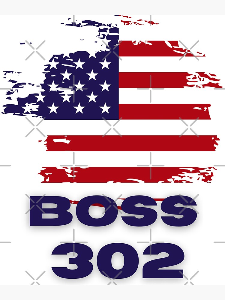 "Ford Mustang 302 - BOSS US Flag stickers" Sticker for Sale by ...