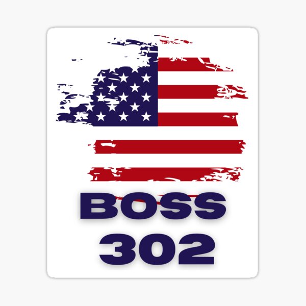 "Ford Mustang 302 - BOSS US Flag stickers" Sticker for Sale by ...