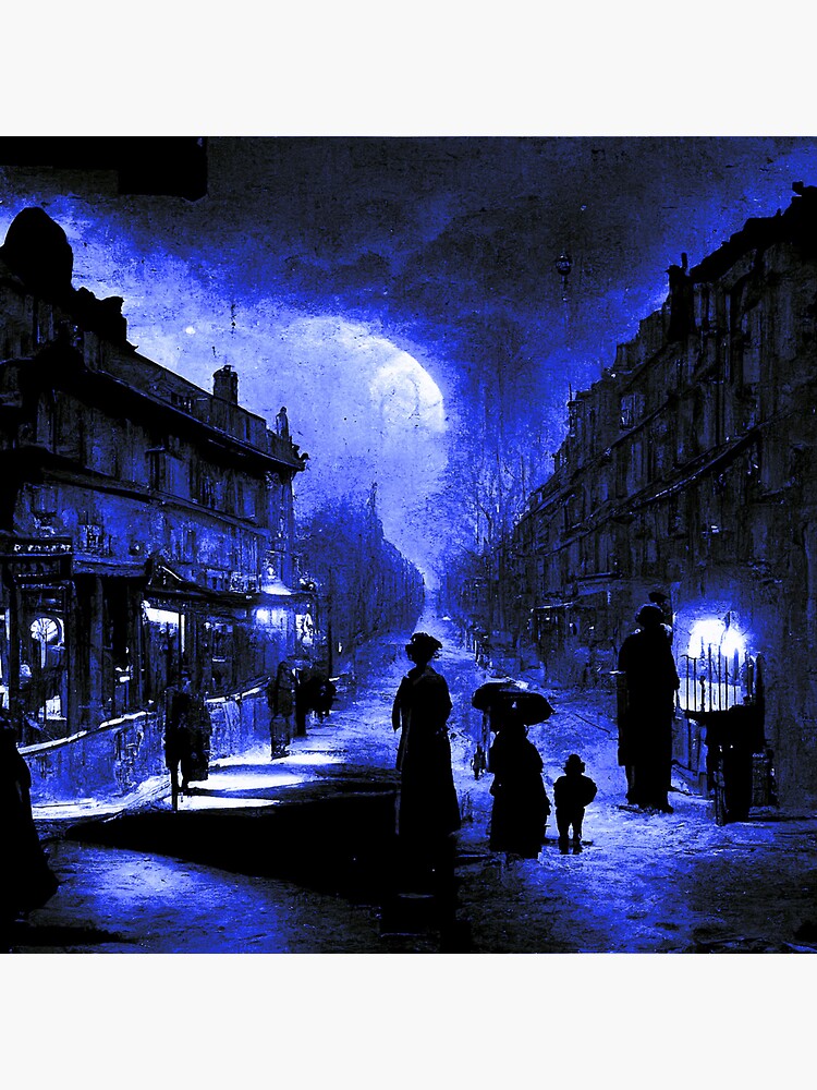 " paris street photograph , blue and white, photorealistic,paris street ...