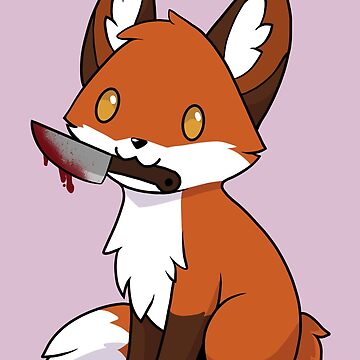 "Fox with a knife bloody" Sticker for Sale by storm-fox-art | Redbubble