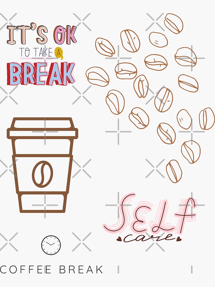"Coffee Motivational Sticker Pack, Coffee break, Take a break" Sticker ...