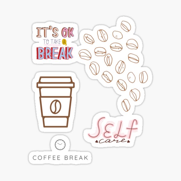 "Coffee Motivational Sticker Pack, Coffee break, Take a break" Sticker ...