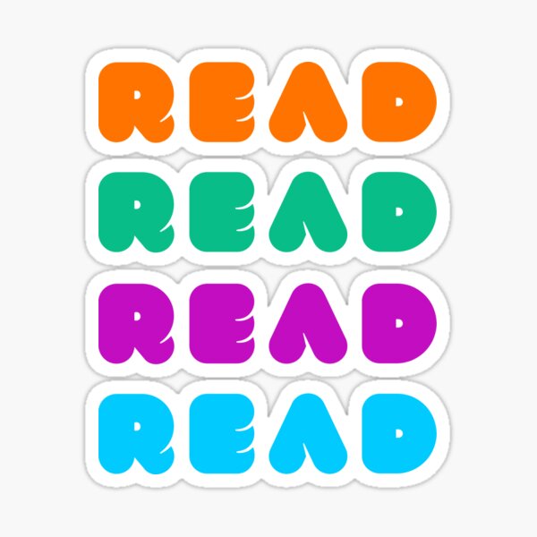 "READ - Multicolor Typographic Print for Book Readers " Sticker for ...