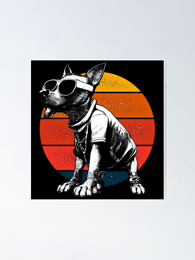 "Cool looking dog vintage style" Poster for Sale by MudPuppet | Redbubble