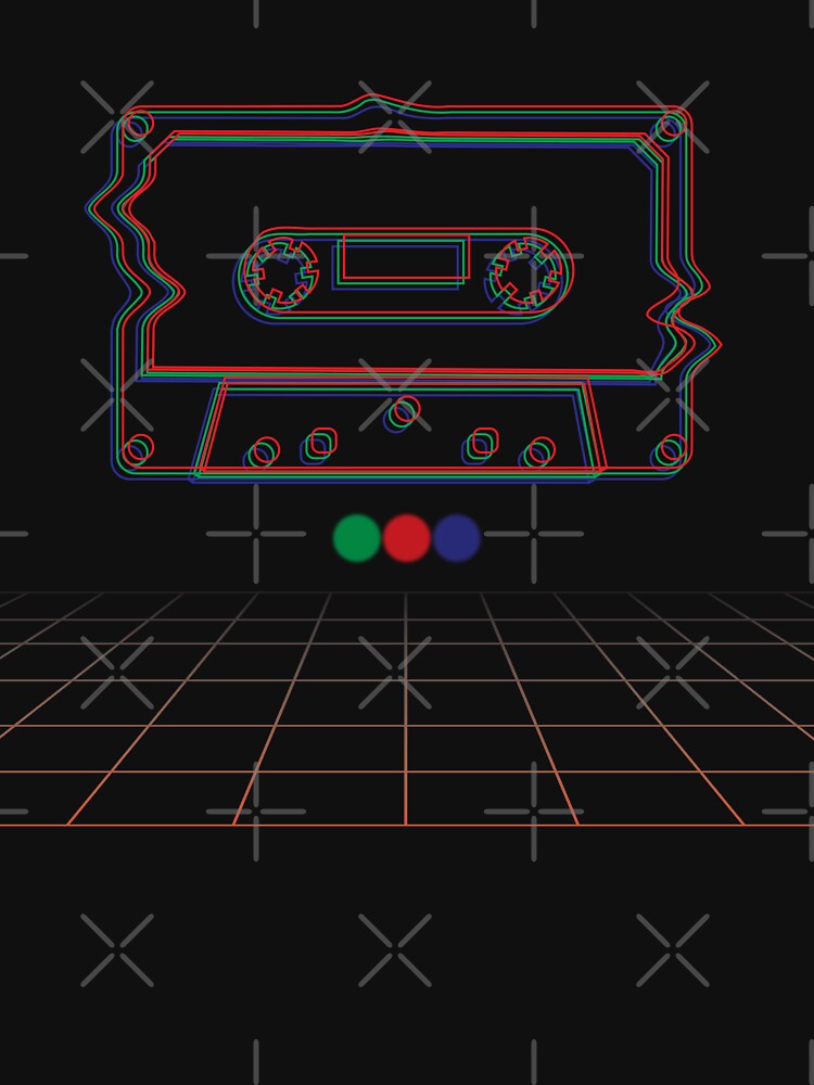 "Trippy Retrowave Synthwave Grid Cassette Tape no.1 " T-shirt for Sale ...