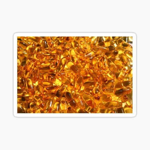 "Cod Liver Oil Capsules " Sticker for Sale by pinkal | Redbubble