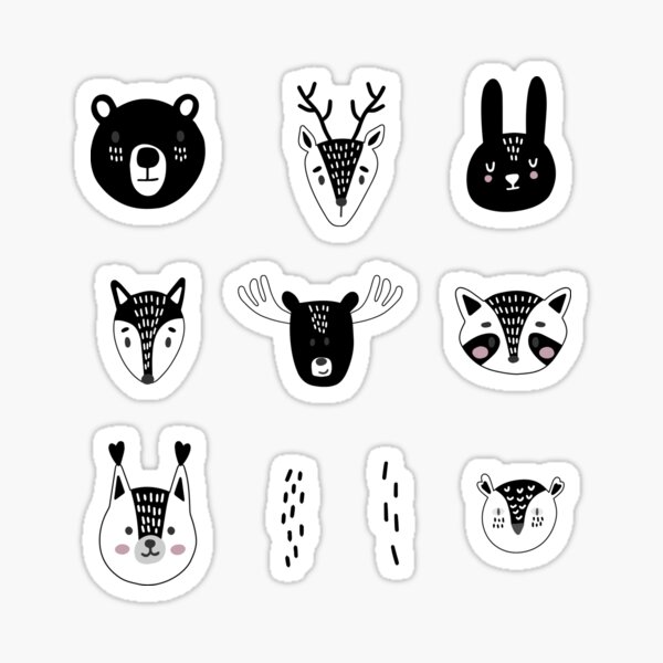 "Scandinavian Style Animals Sticker set" Sticker for Sale by Nakikej ...