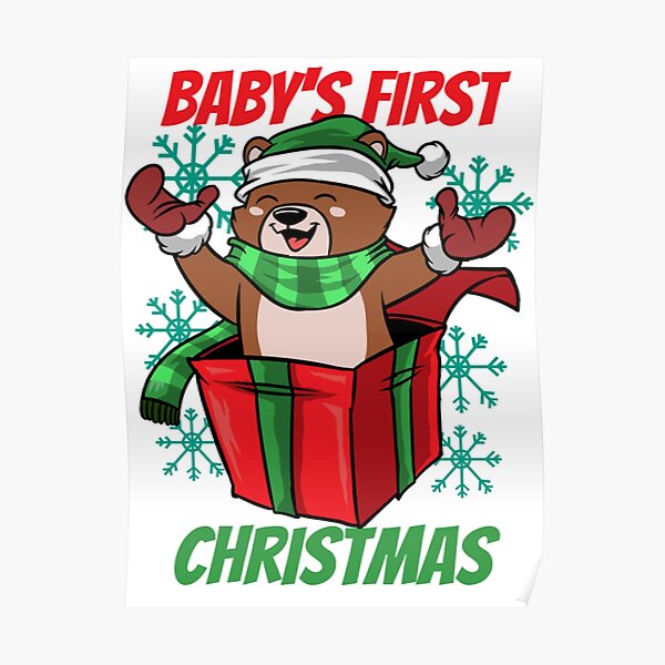 "Baby's first christmas" Poster for Sale by MarioDePante | Redbubble