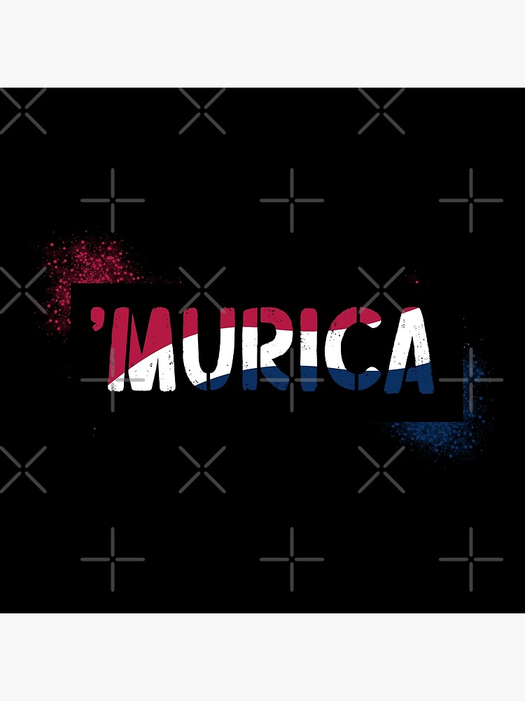 "Cool 'Murica Quote in Stencil Brush Font Red White and Blue Color" Art ...