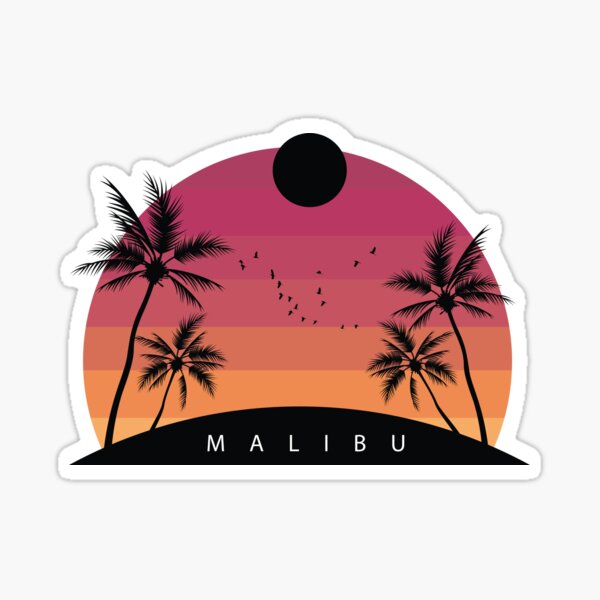 "Malibu " Sticker for Sale by vectar369 | Redbubble