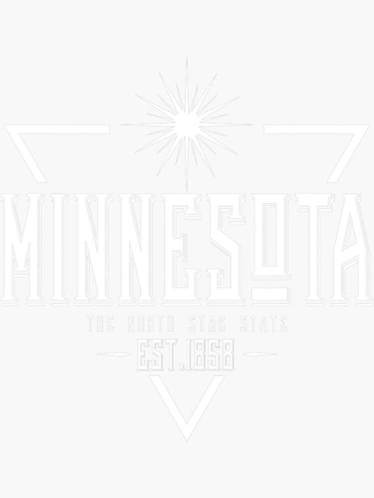 "Minnesota The North Star State Est 1858 Stylish Art Mn Pride" Sticker ...