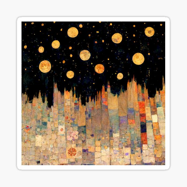 "The moons and the stars III" Sticker for Sale by peggieprints | Redbubble