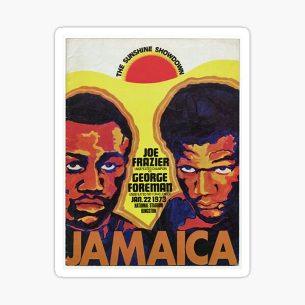 "Joe Frazier v George Foreman" Sticker for Sale by footydezigns | Redbubble