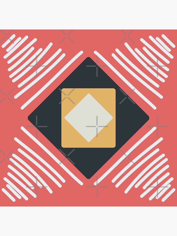 "black and golden squares on salmon background" Sticker for Sale by ...