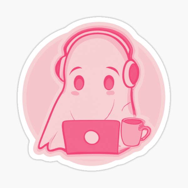"pink aesthetic ghostie" Sticker for Sale by madelion16 | Redbubble