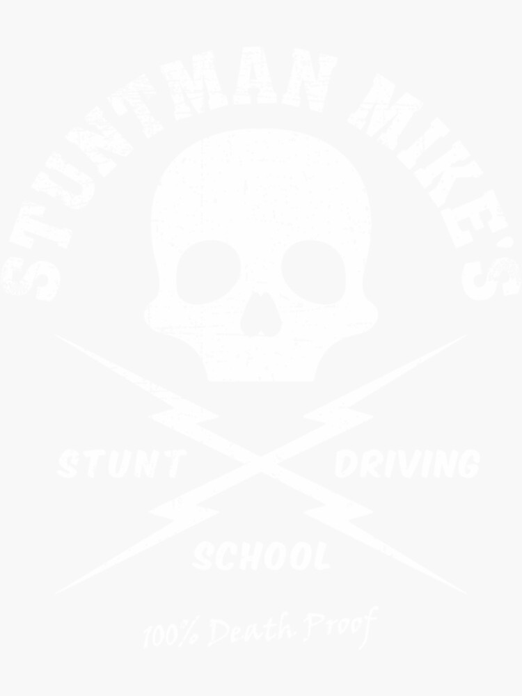 "Mod 4 Death Proof Stuntman Mike Car Skull Tarantino154" Sticker for ...