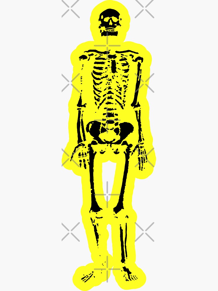 "Spooky Skeleton--Black & Laser Lemon" Sticker for Sale by SCHPiDAUU ...