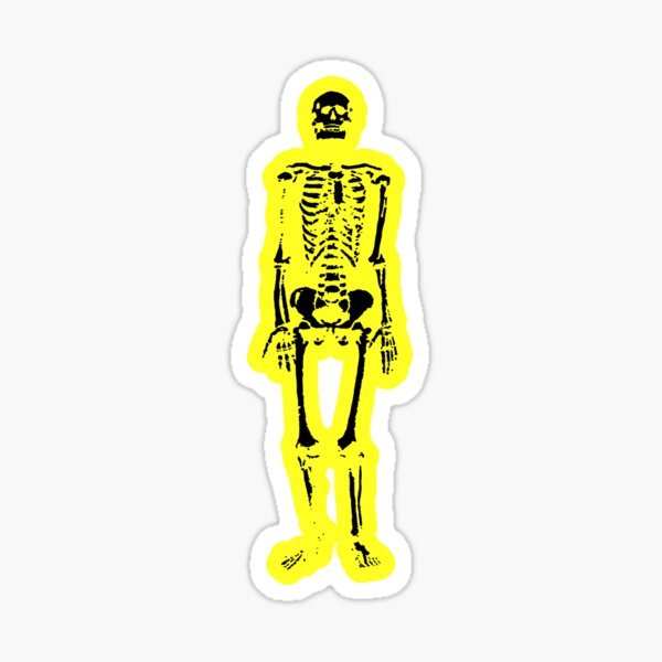 "Spooky Skeleton--Black & Laser Lemon" Sticker for Sale by SCHPiDAUU ...