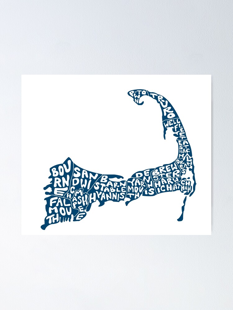 "Hand drawn Cape Cod map" Poster for Sale by laurenlabadini | Redbubble