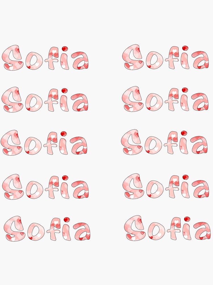 "Sofia hearts name sticker pack." Sticker for Sale by tshirtsmash ...