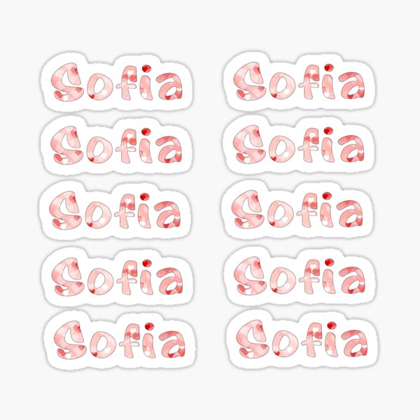 "Sofia hearts name sticker pack." Sticker for Sale by tshirtsmash ...