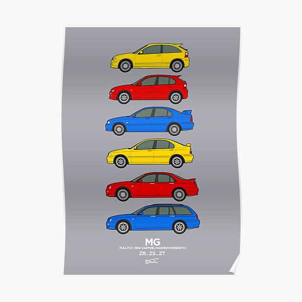 "MG 2001 ZR, ZS, ZT Classic Car Collection" Poster for Sale by ...