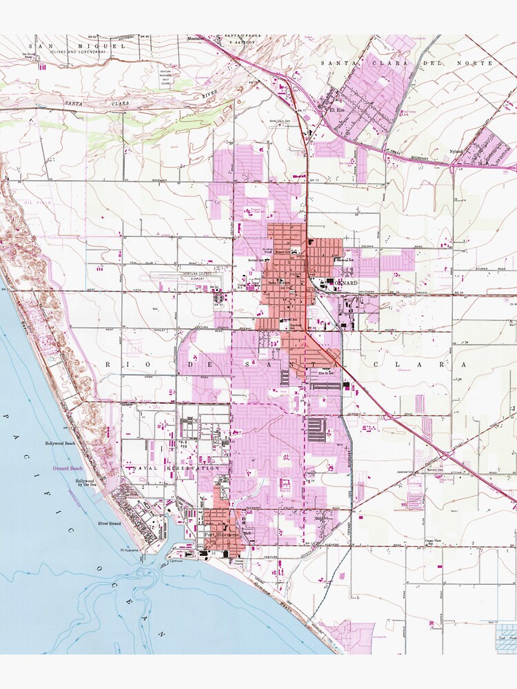 "Vintage Map of Oxnard California (1949)" Sticker for Sale by ...