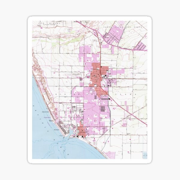 "Vintage Map of Oxnard California (1949)" Sticker for Sale by ...