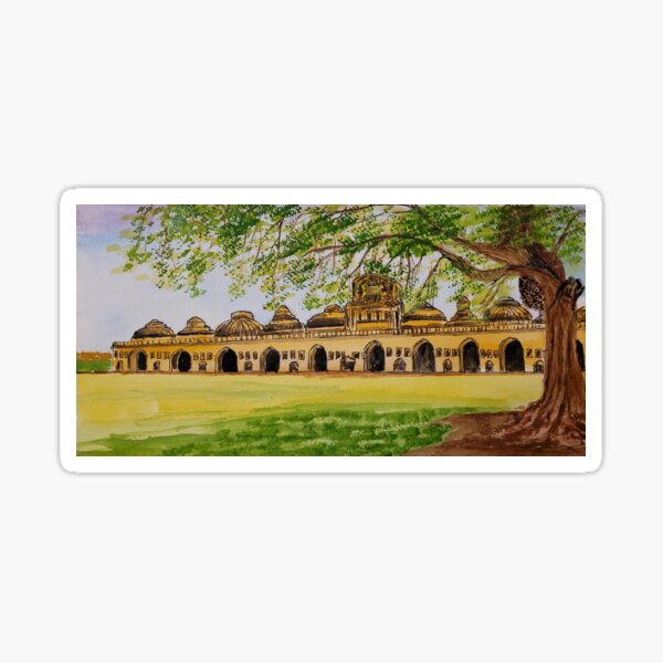 "Elephant stables at Hampi" Sticker for Sale by ShankarsGallery | Redbubble