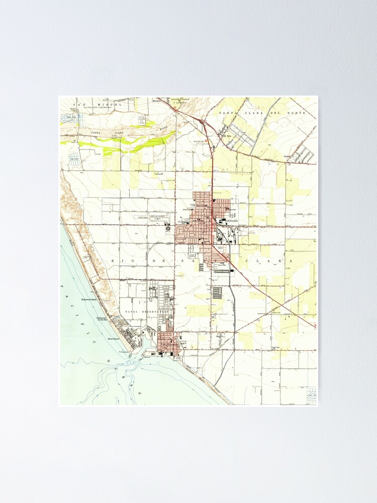 "Vintage Map of Oxnard California (1949) 2" Poster for Sale by ...