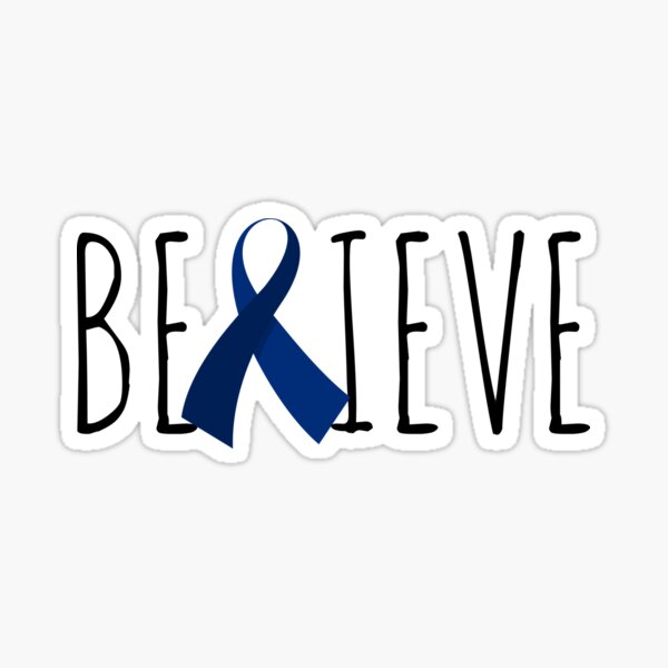 "Believe – Blue Ribbon" Sticker for Sale by alihilker | Redbubble
