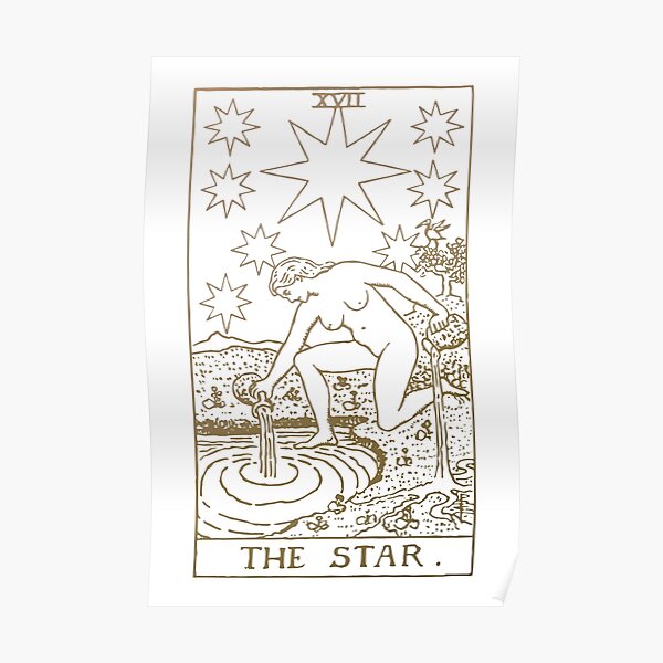 "Rider Waite - THE STAR - Tarot Card - White" Poster for Sale by ...