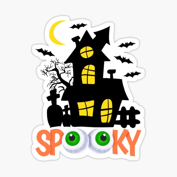 "Spooky Haunted House Halloween Theme" Sticker for Sale by ...