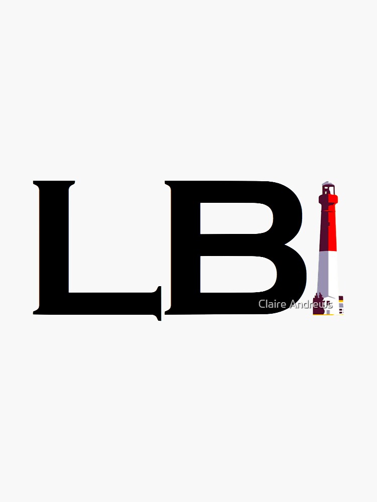 "Long Beach Island Letters with Lighthouse" Sticker for Sale by ...