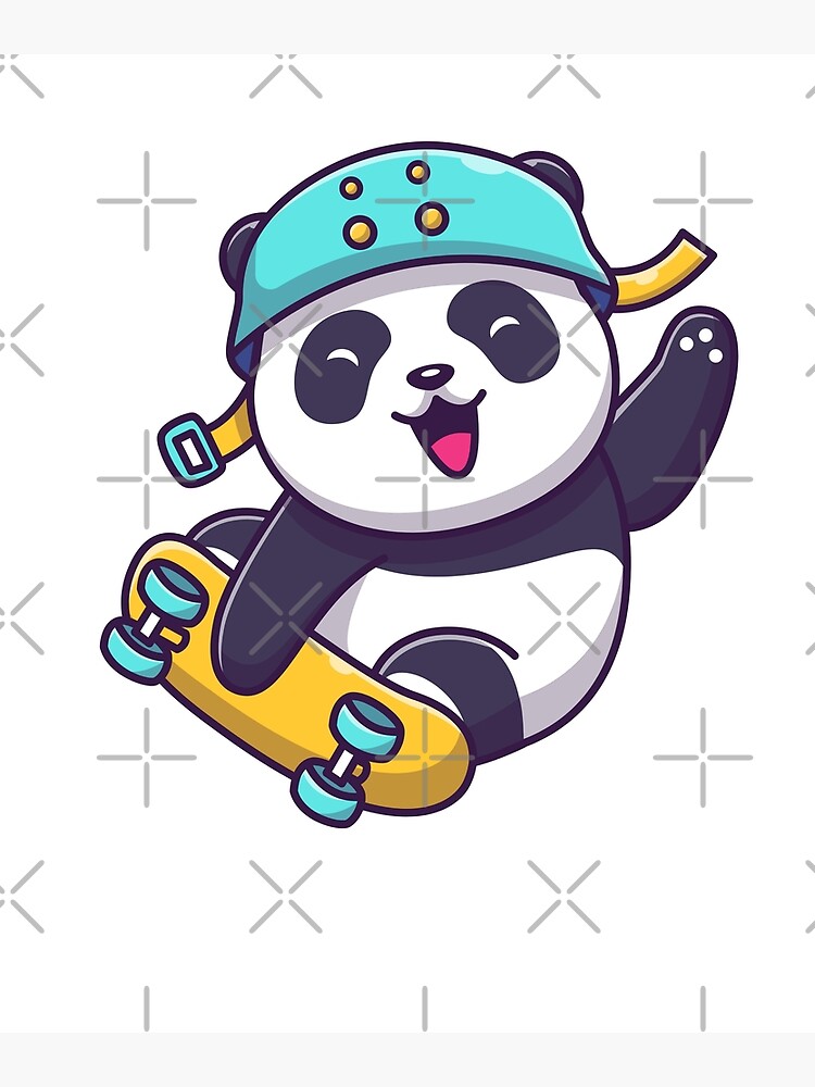 Póster « Panda de ángulo encantador lindo - diseño de dibujos animados ...