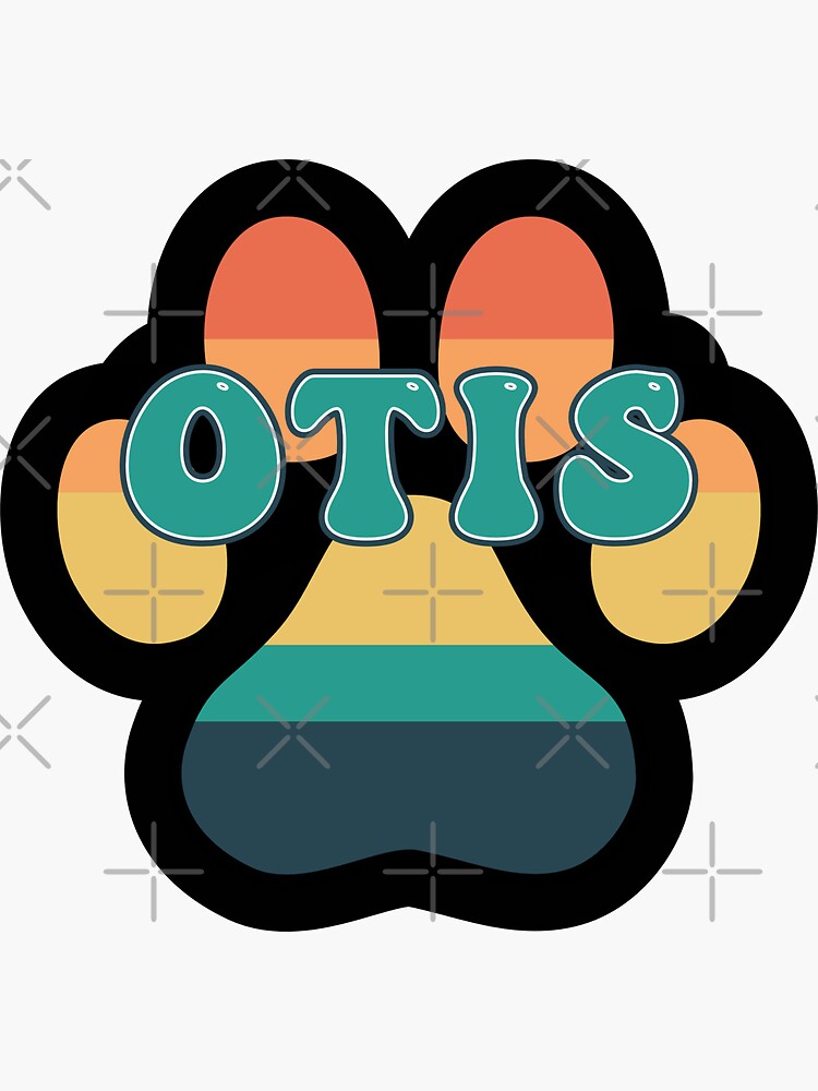"Otis Dog Name Vintage Sunset Paw Prints on Black - Otis Dog Name ...