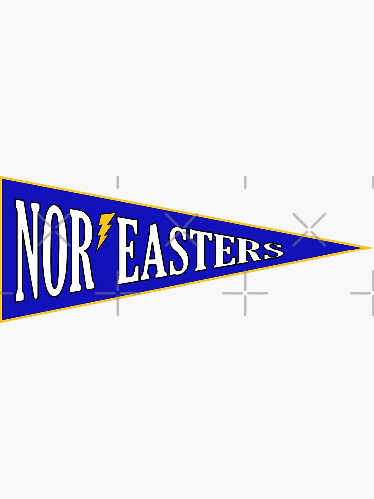 "UNE Nor'easters Pennant (Blue & Yellow)" Sticker for Sale by ...