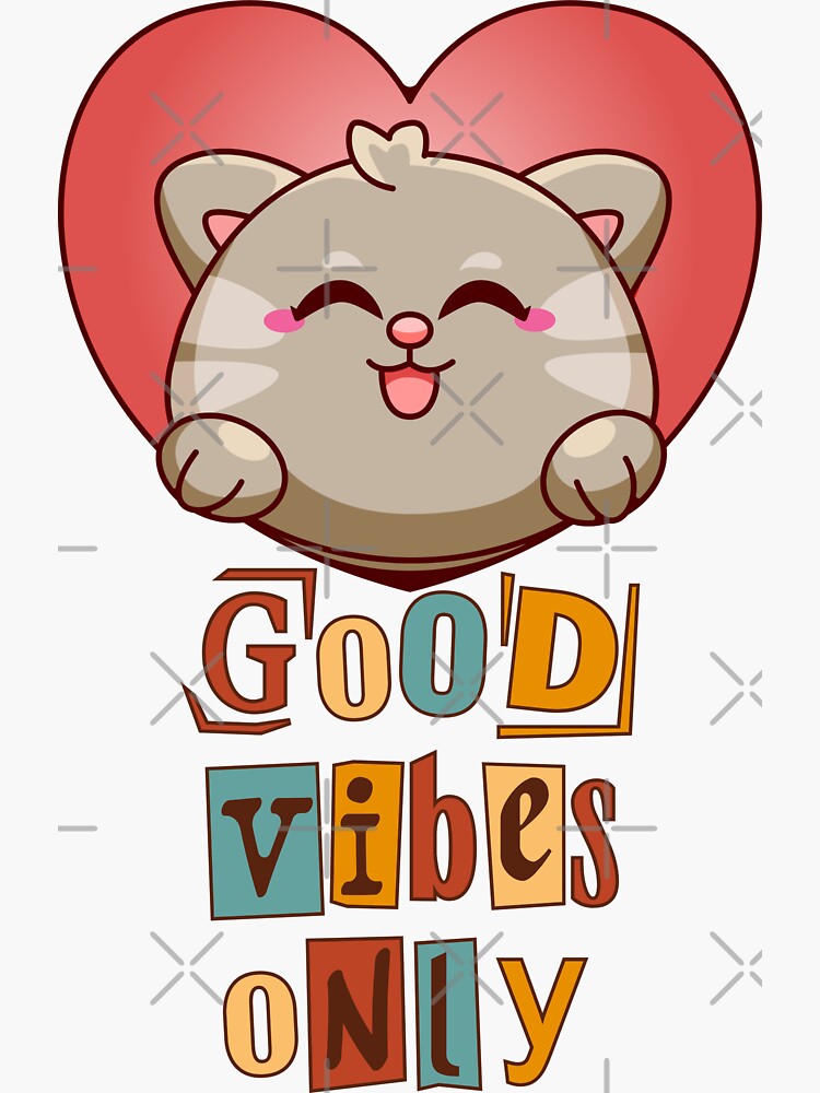 "Kawali Cute Good Vibes Cartoon" Sticker for Sale by PerfectBlend ...