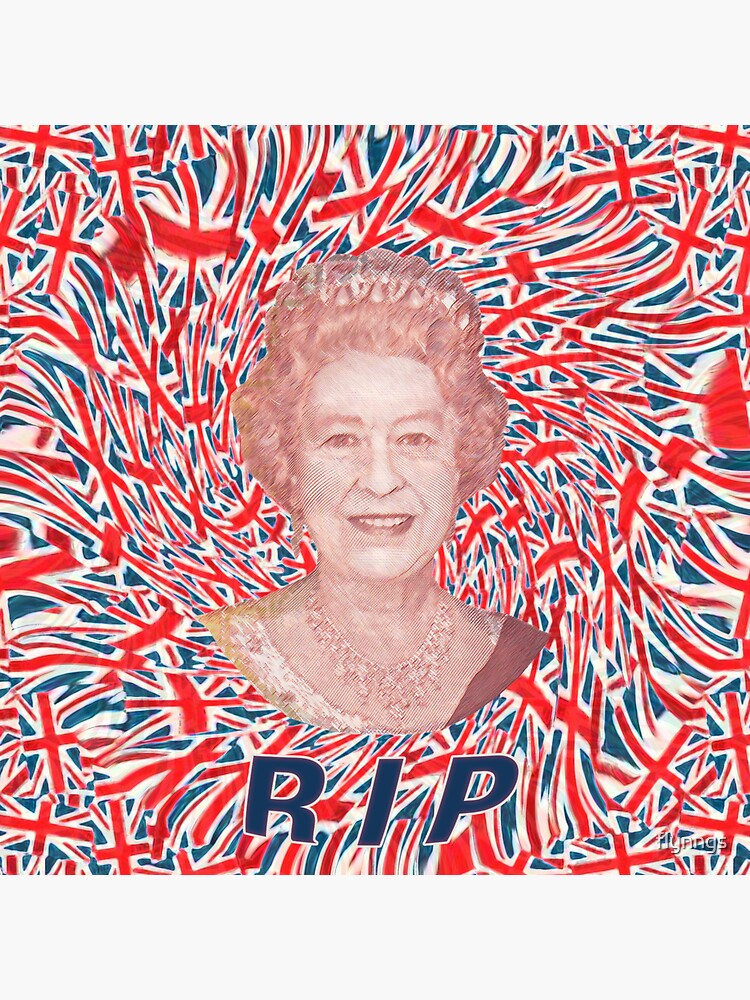 "RIP THE QUEEN" Sticker for Sale by flynngs | Redbubble