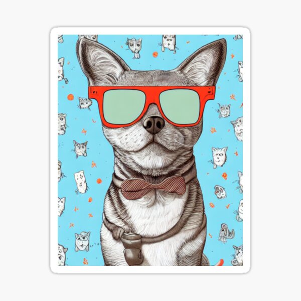 Pegatina «lindo perro | Gafas | Perro con gafas | Optometría ...