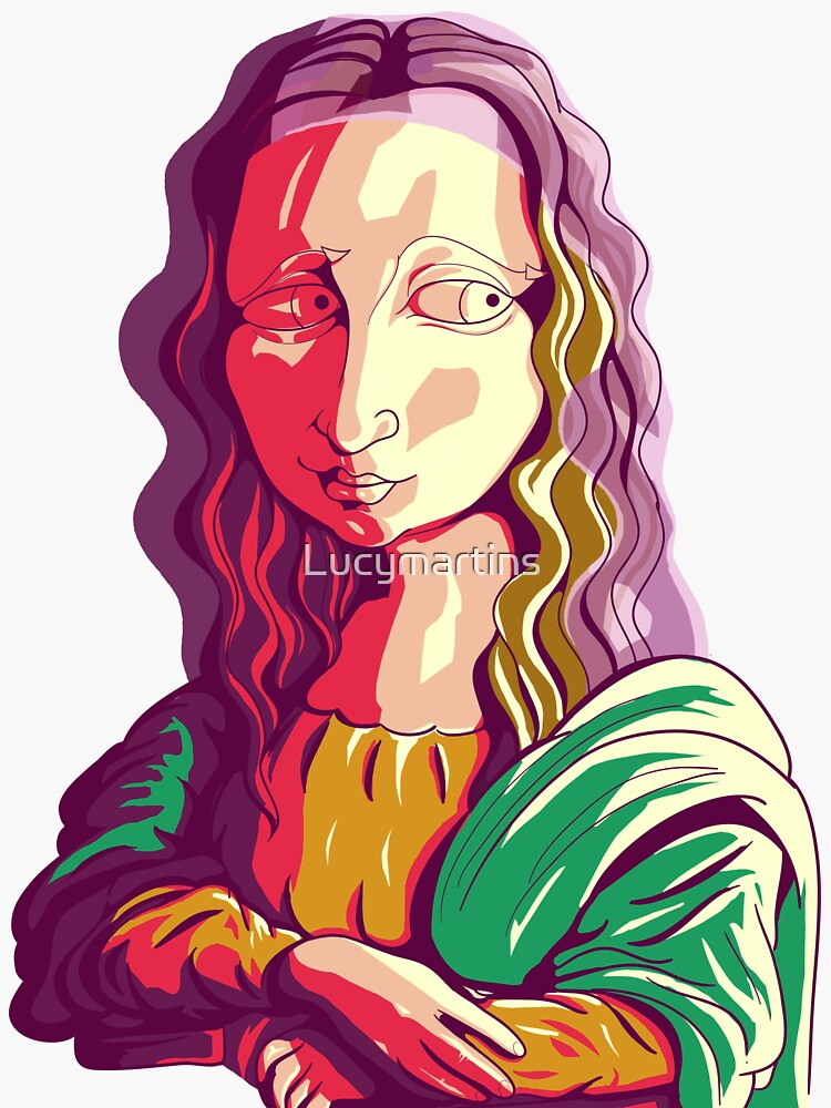 "Mona Lisa (CARICATURE)" Sticker for Sale by Lucymartins | Redbubble